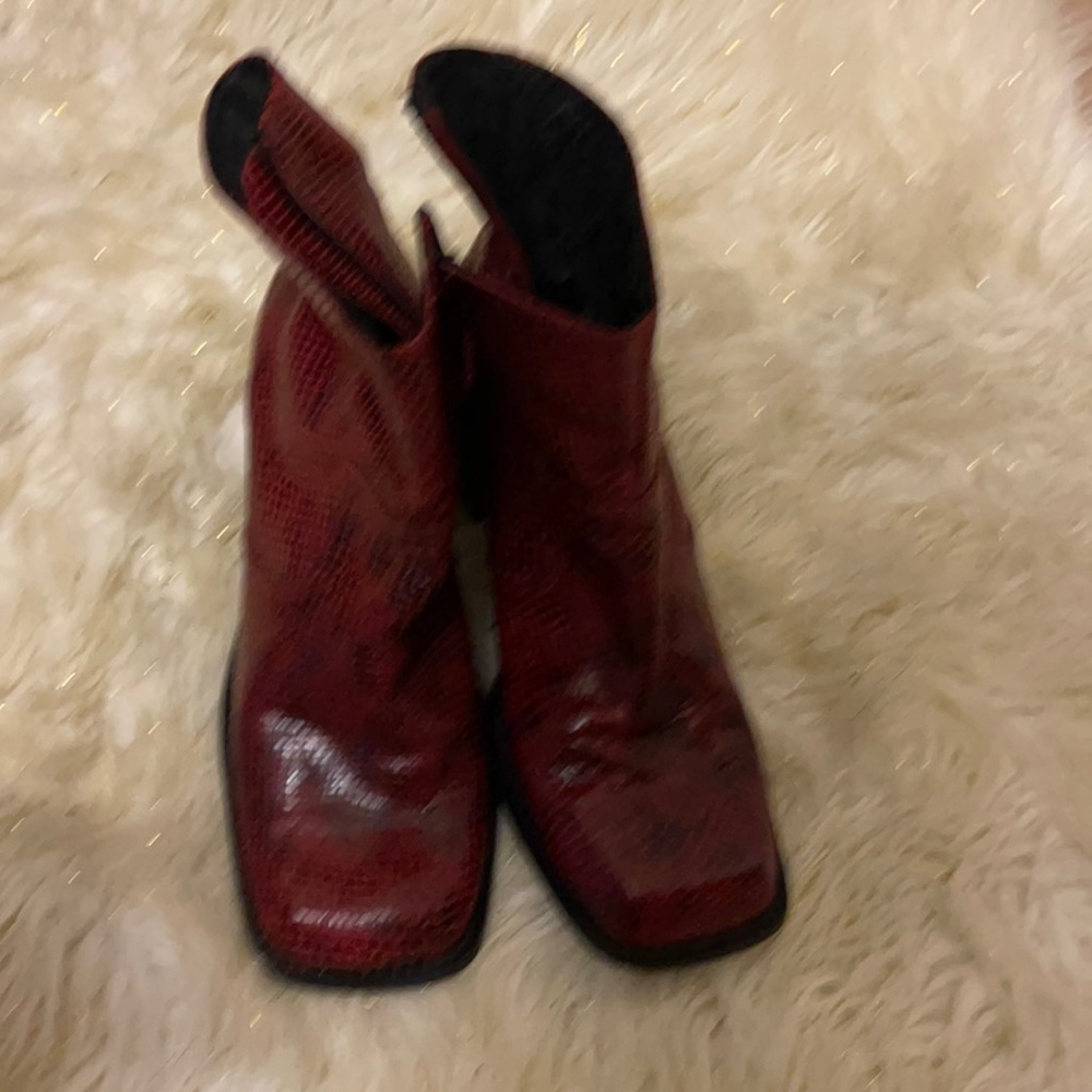 Red & Black Snack Skin Bootie From Head Start Shoe St… - Gem